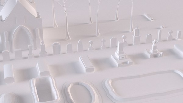 3D 43 cemetery model - TurboSquid 1678688