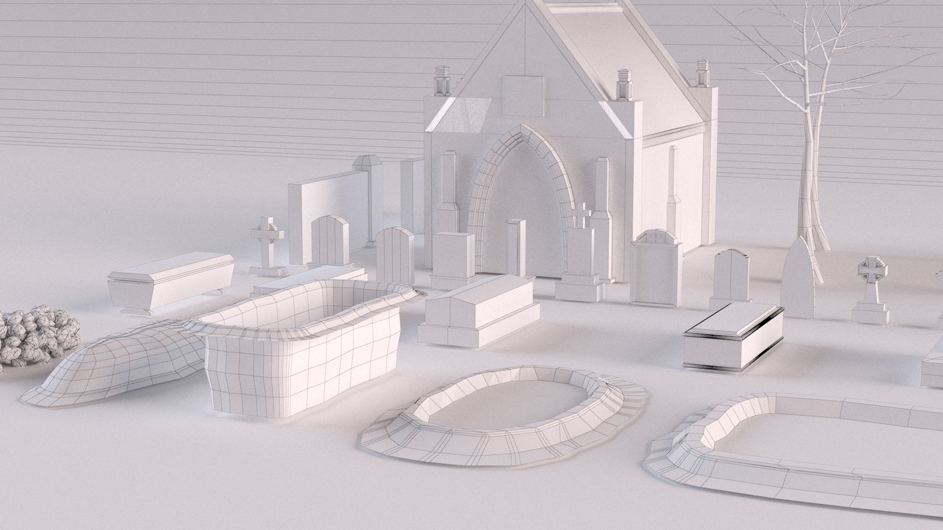 3D 43 cemetery model - TurboSquid 1678688