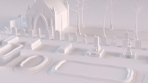 3D 43 cemetery model - TurboSquid 1678688