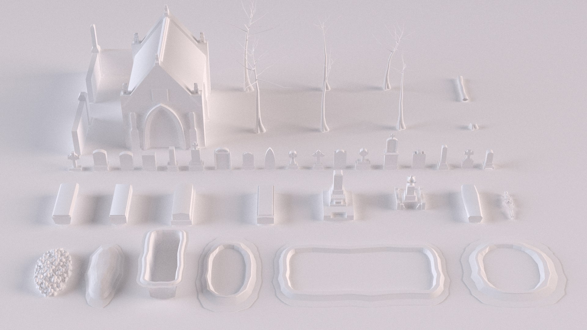 3D 43 cemetery model - TurboSquid 1678688