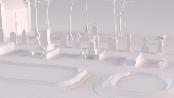 3D 43 cemetery model - TurboSquid 1678688