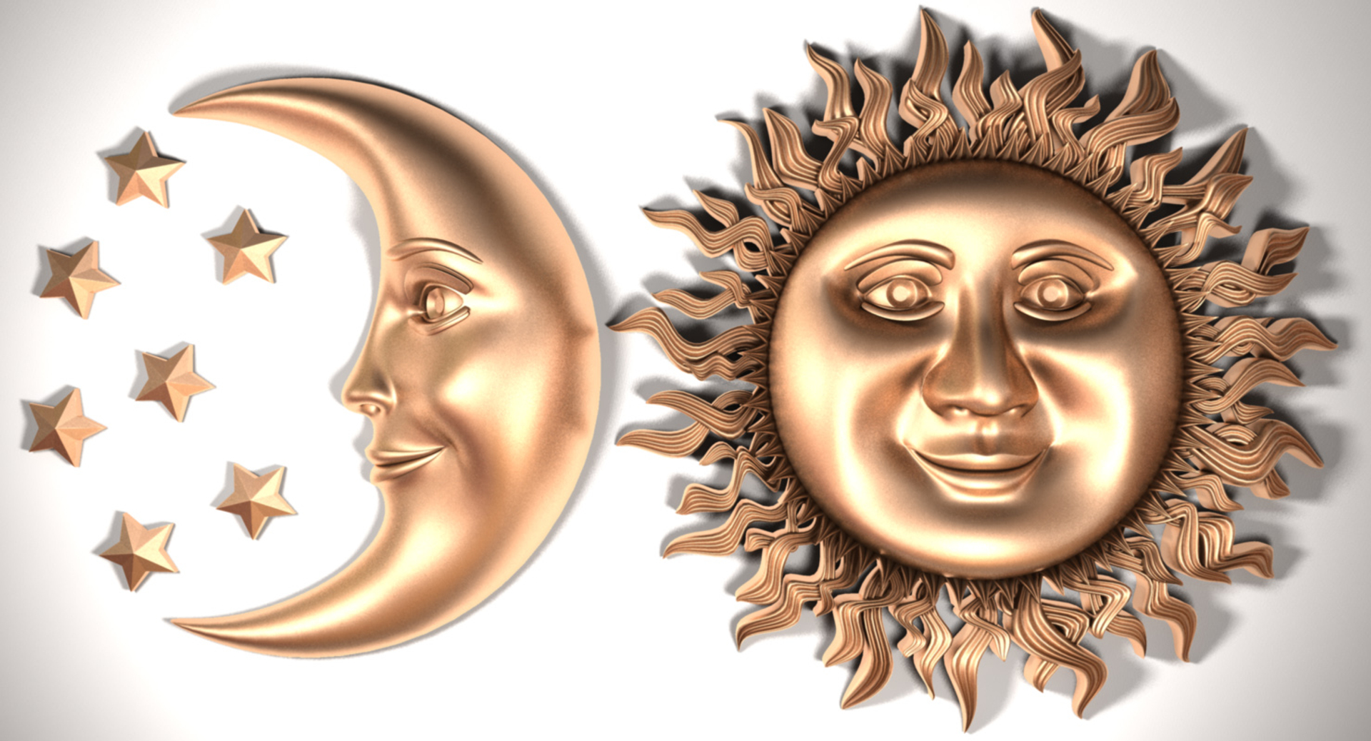 3D sun moon model - TurboSquid 1157026