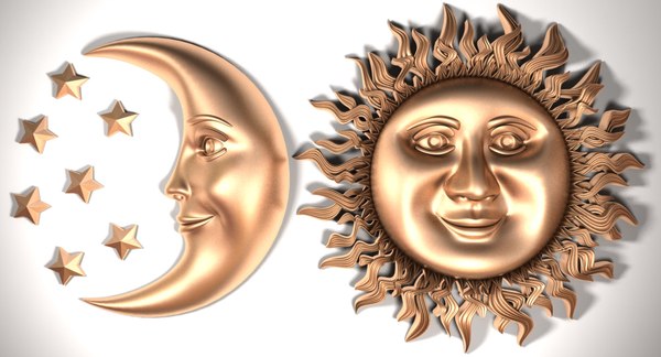 3D sun moon model - TurboSquid 1157026