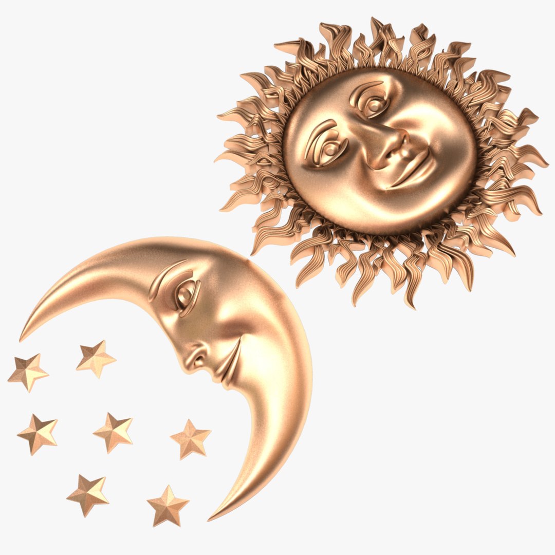3D sun moon model - TurboSquid 1157026