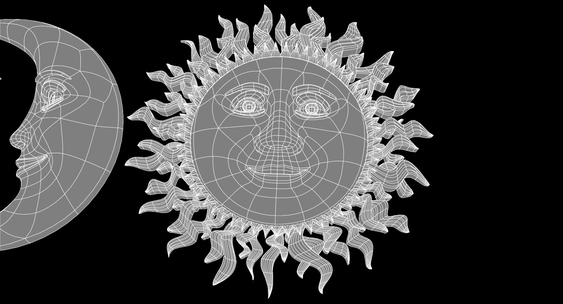 3D sun moon model - TurboSquid 1157026