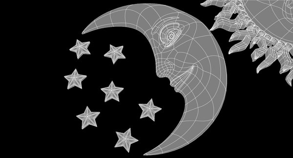 3D sun moon model - TurboSquid 1157026