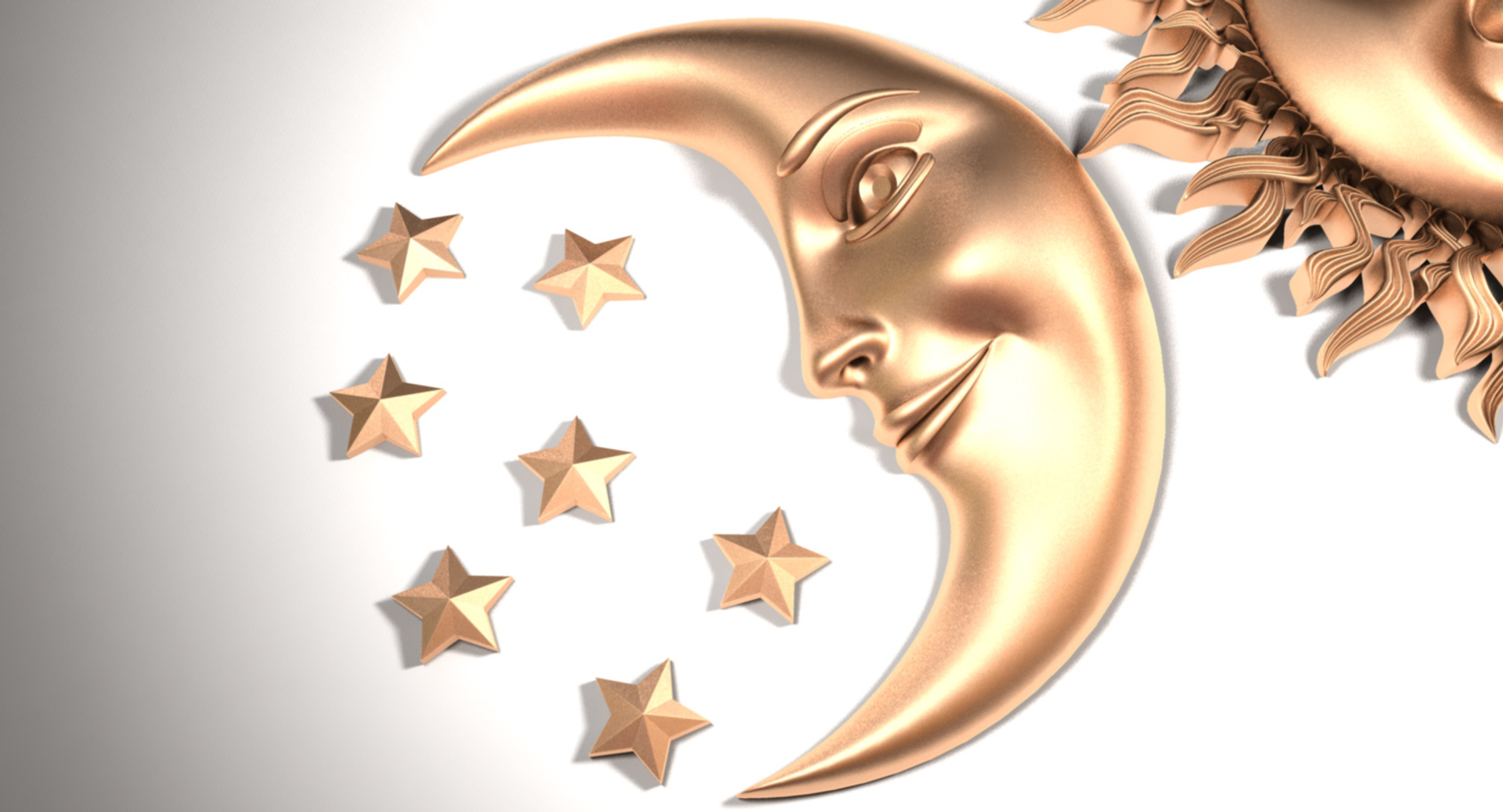 3D sun moon model - TurboSquid 1157026