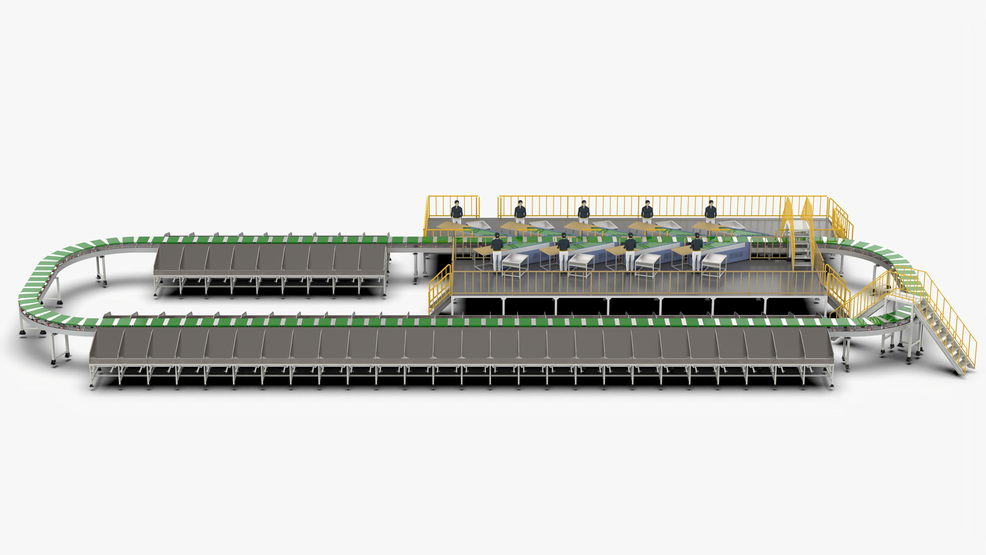 modelo 3d Express Intelligent Cross Belt Sorter - TurboSquid 1996746