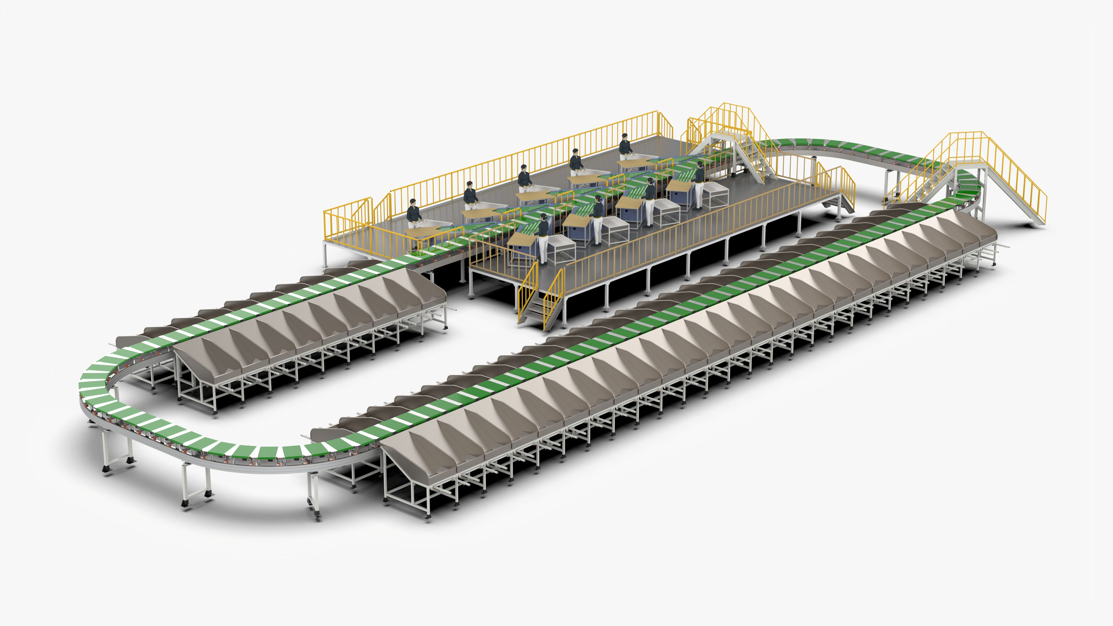 modelo 3d Express Intelligent Cross Belt Sorter - TurboSquid 1996746
