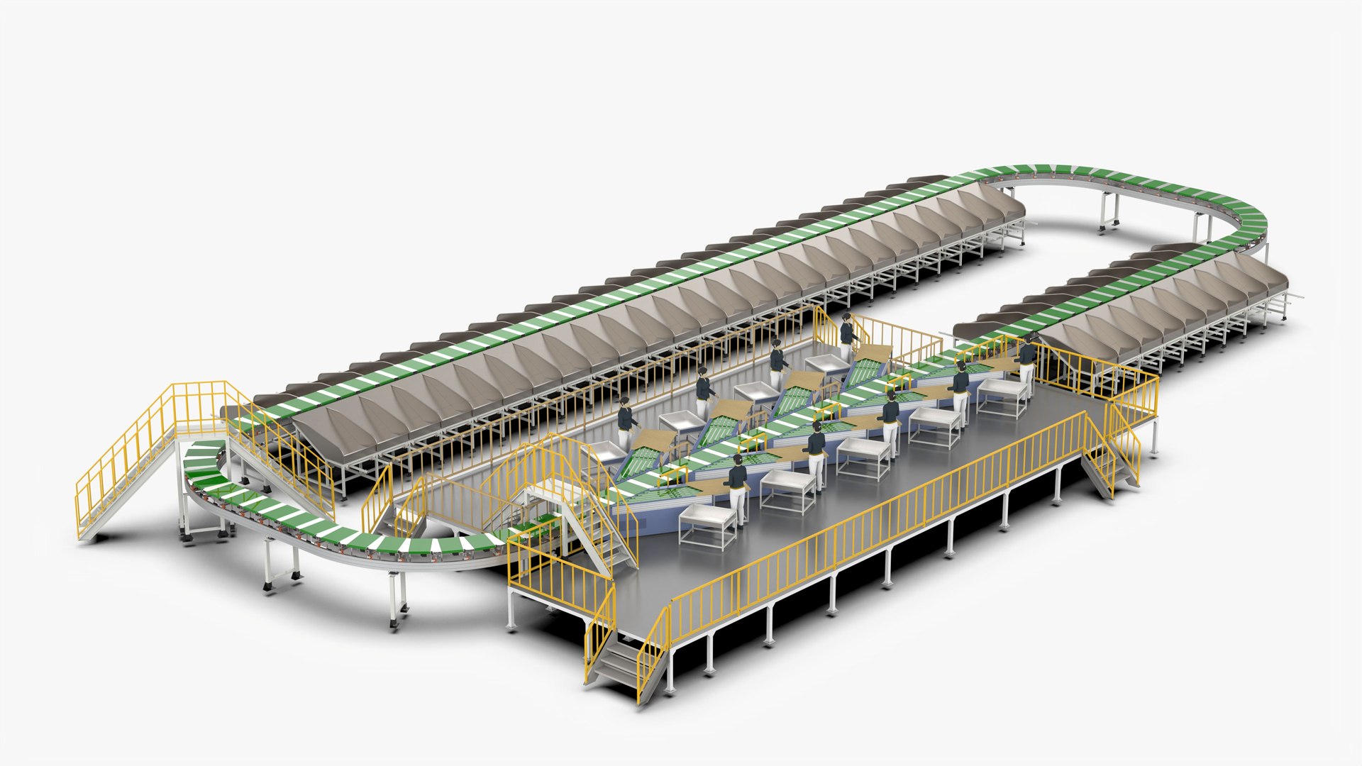 3D Express Intelligent Cross Belt Sorter - TurboSquid 1996746