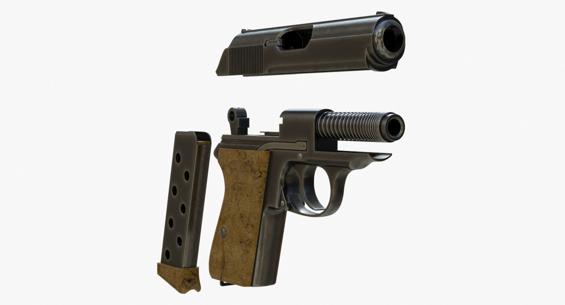 Realistic walther ppk 01 3D model - TurboSquid 1542901