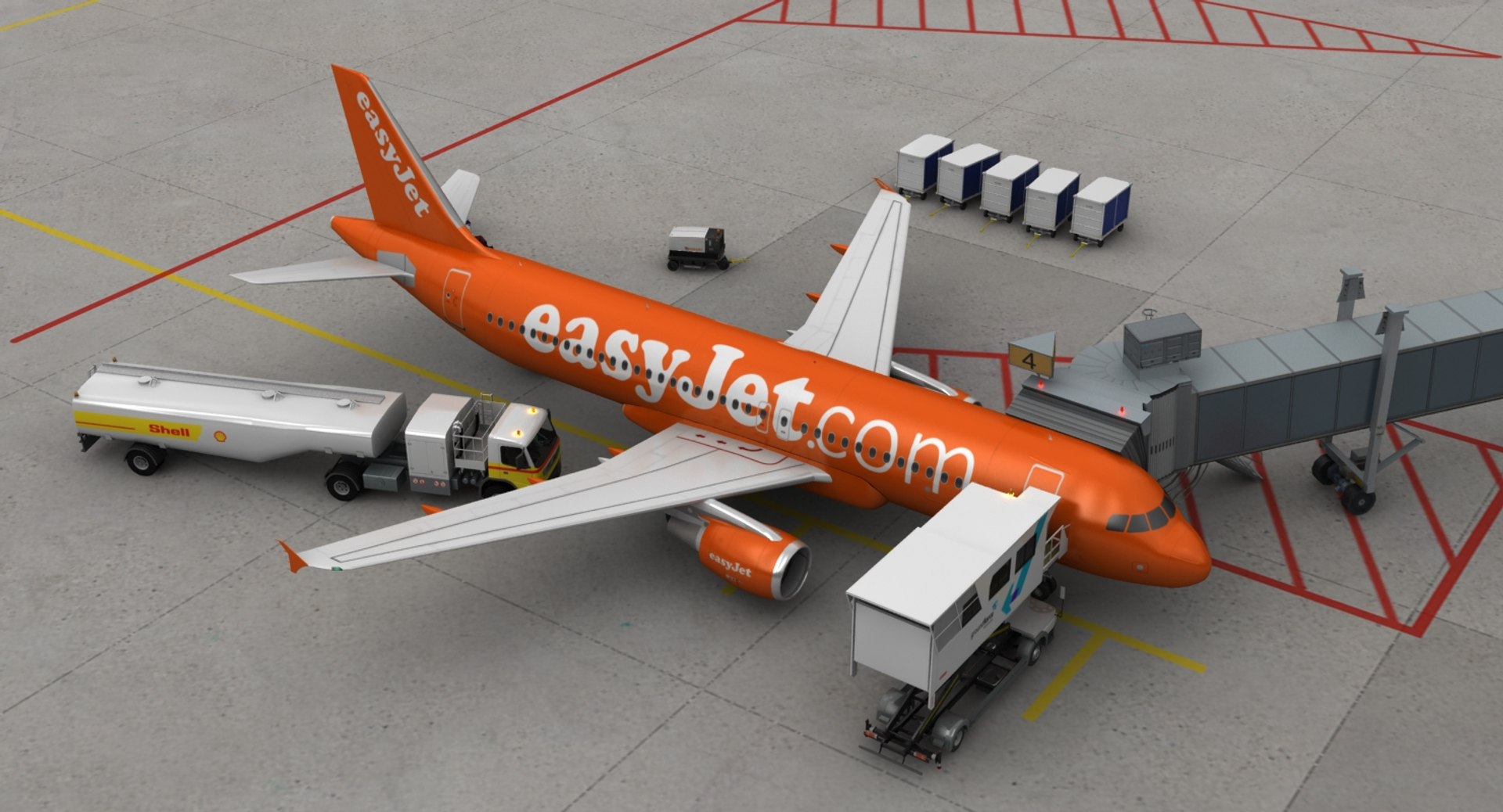 3d model airbus a320 easyjet