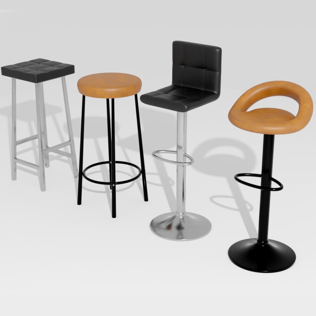3D BAR STOOLS LOW-POLY PBR 3D MODEL Model - TurboSquid 2269472
