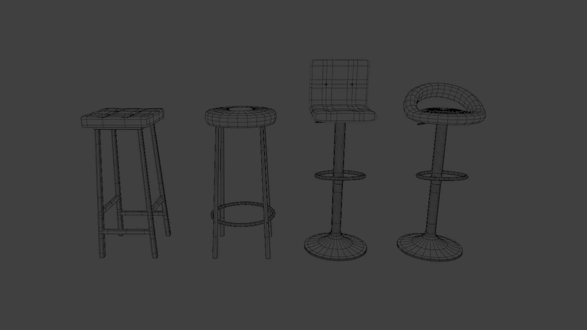 3D BAR STOOLS LOW-POLY PBR 3D MODEL Model - TurboSquid 2269472