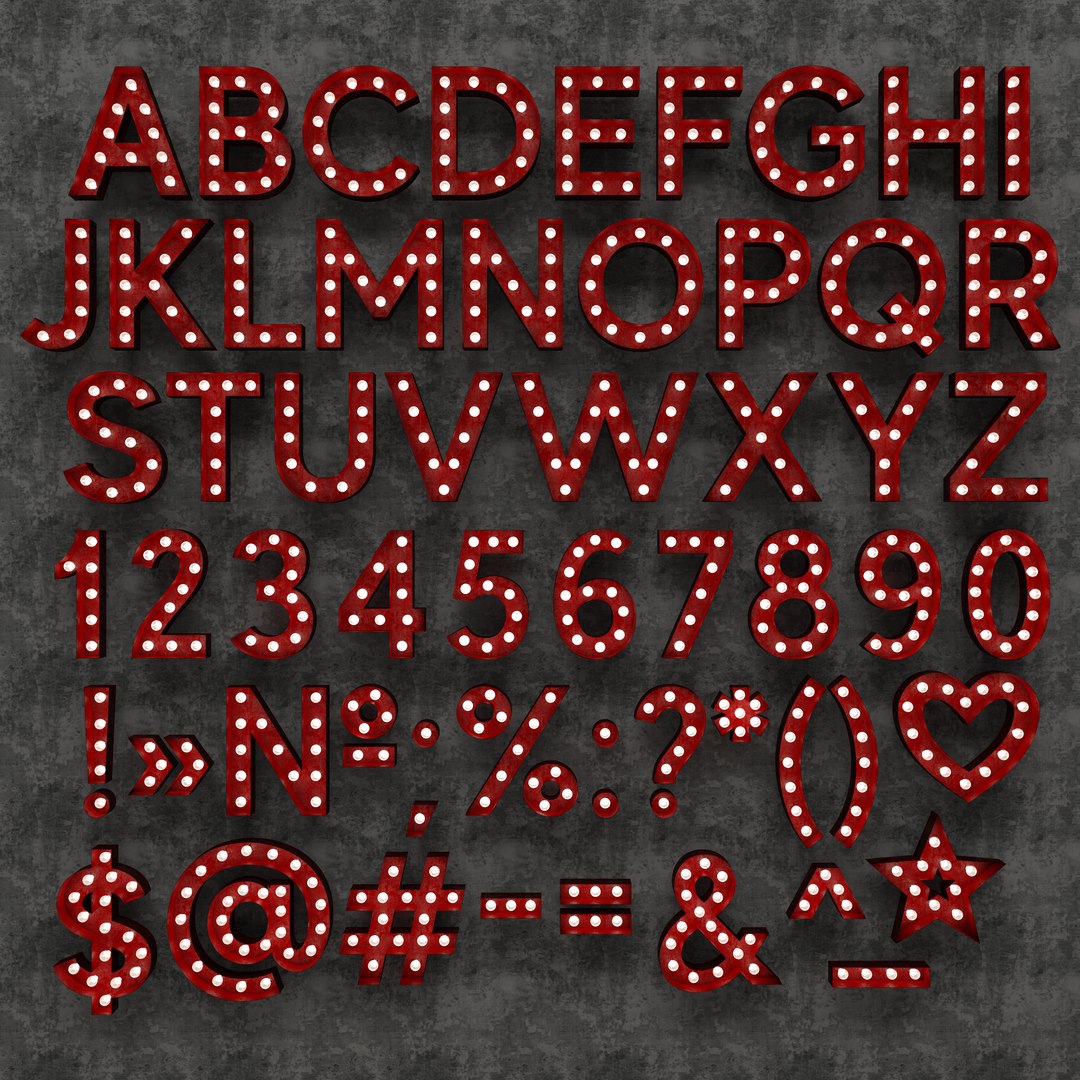 3D Marquee Alphabet Light Model - TurboSquid 1317950