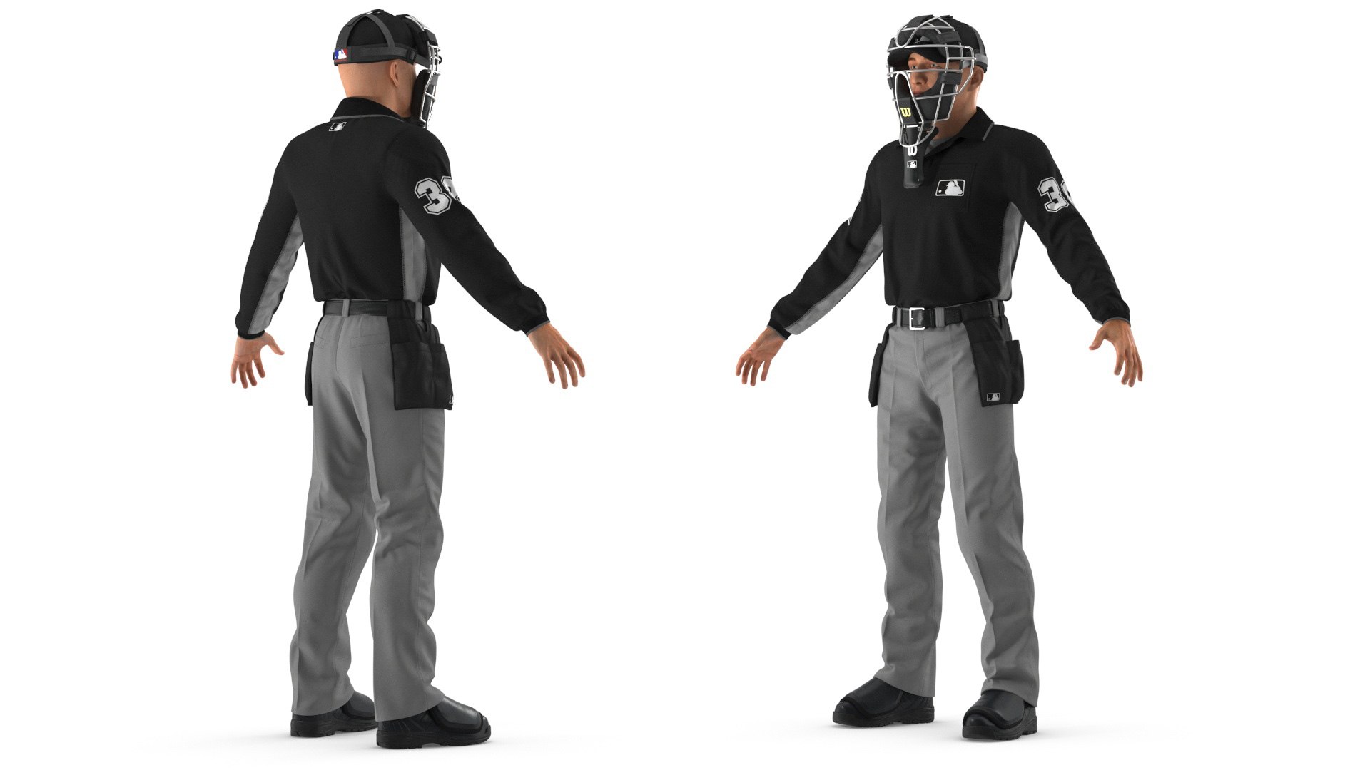 3D Baseball Umpire With Protective Mask A-Pose - TurboSquid 2297424