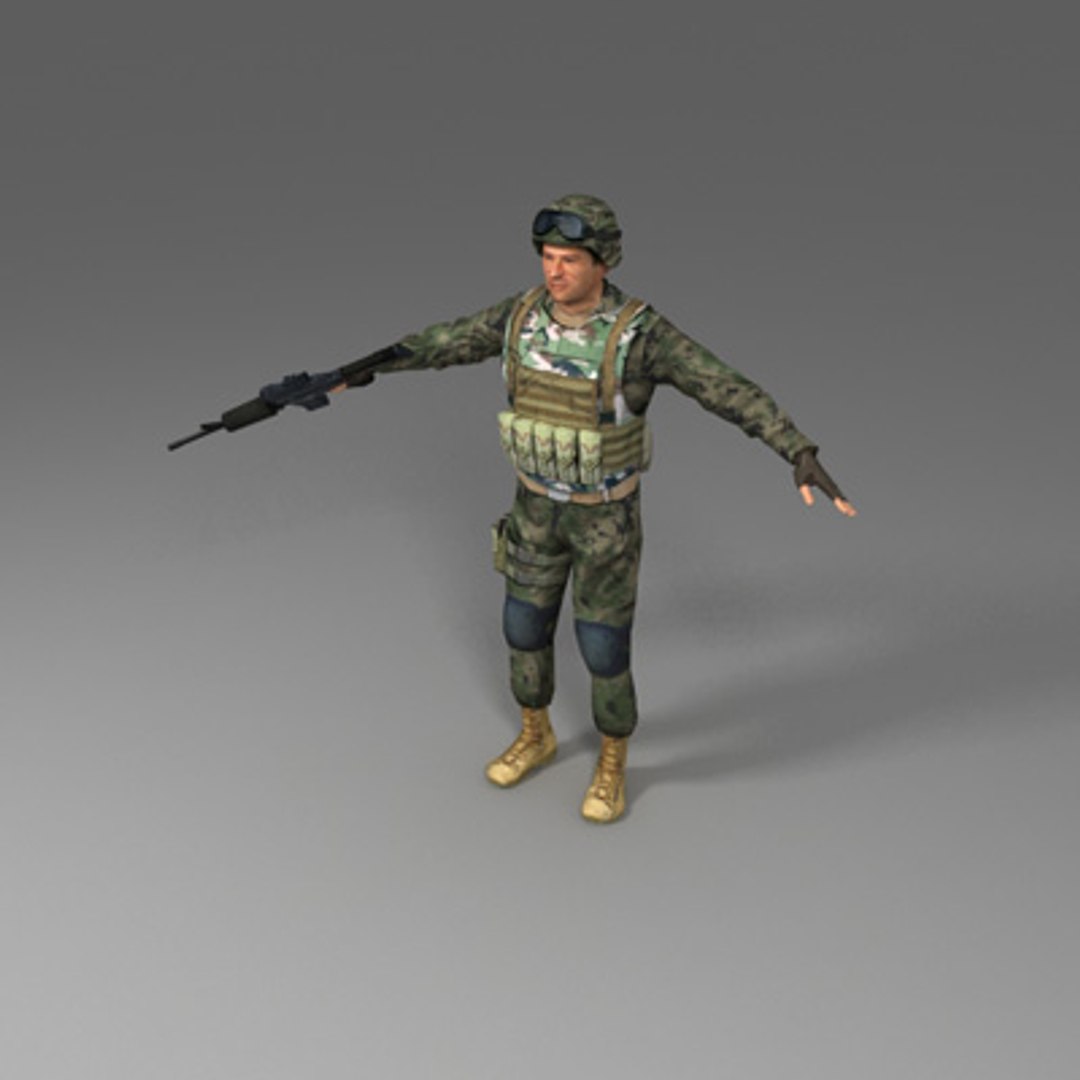3d Rigged Rangers Usmcs Soldiers Model