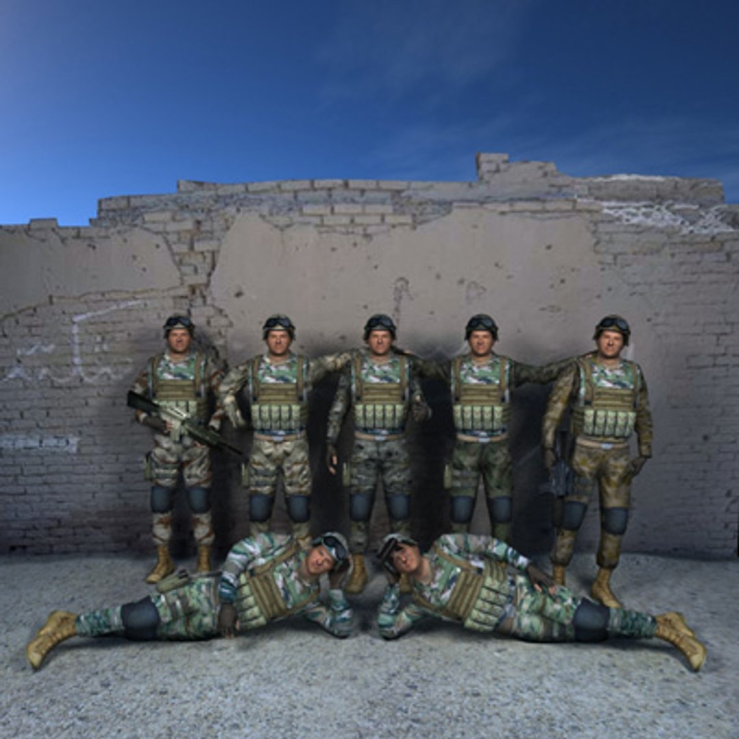 3d Rigged Rangers Usmcs Soldiers Model