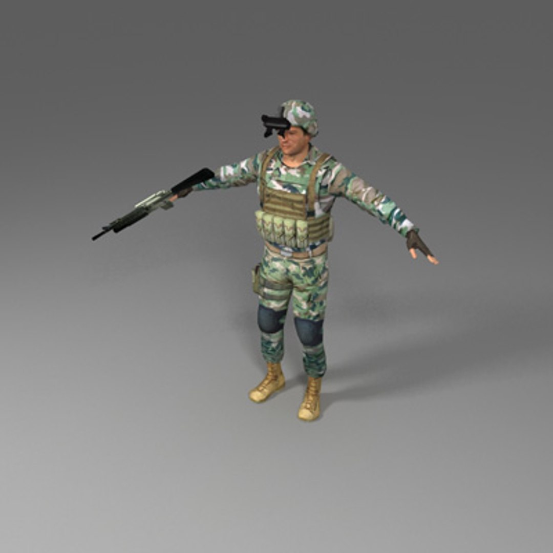 3d Rigged Rangers Usmcs Soldiers Model