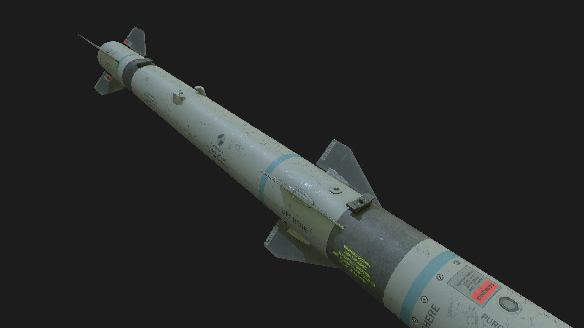 AIM-120 AMRAAM 3D Model - TurboSquid 2382059