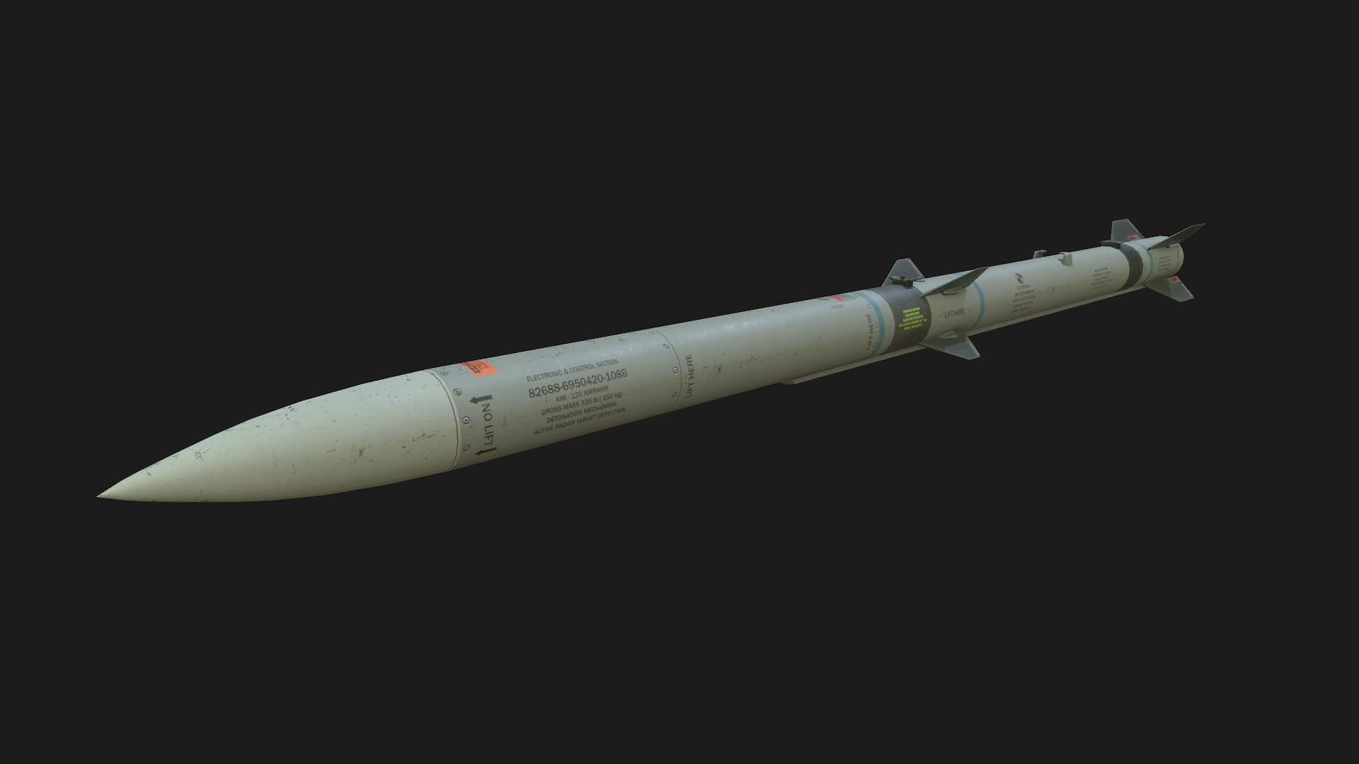 AIM-120 AMRAAM 3D Model - TurboSquid 2382059