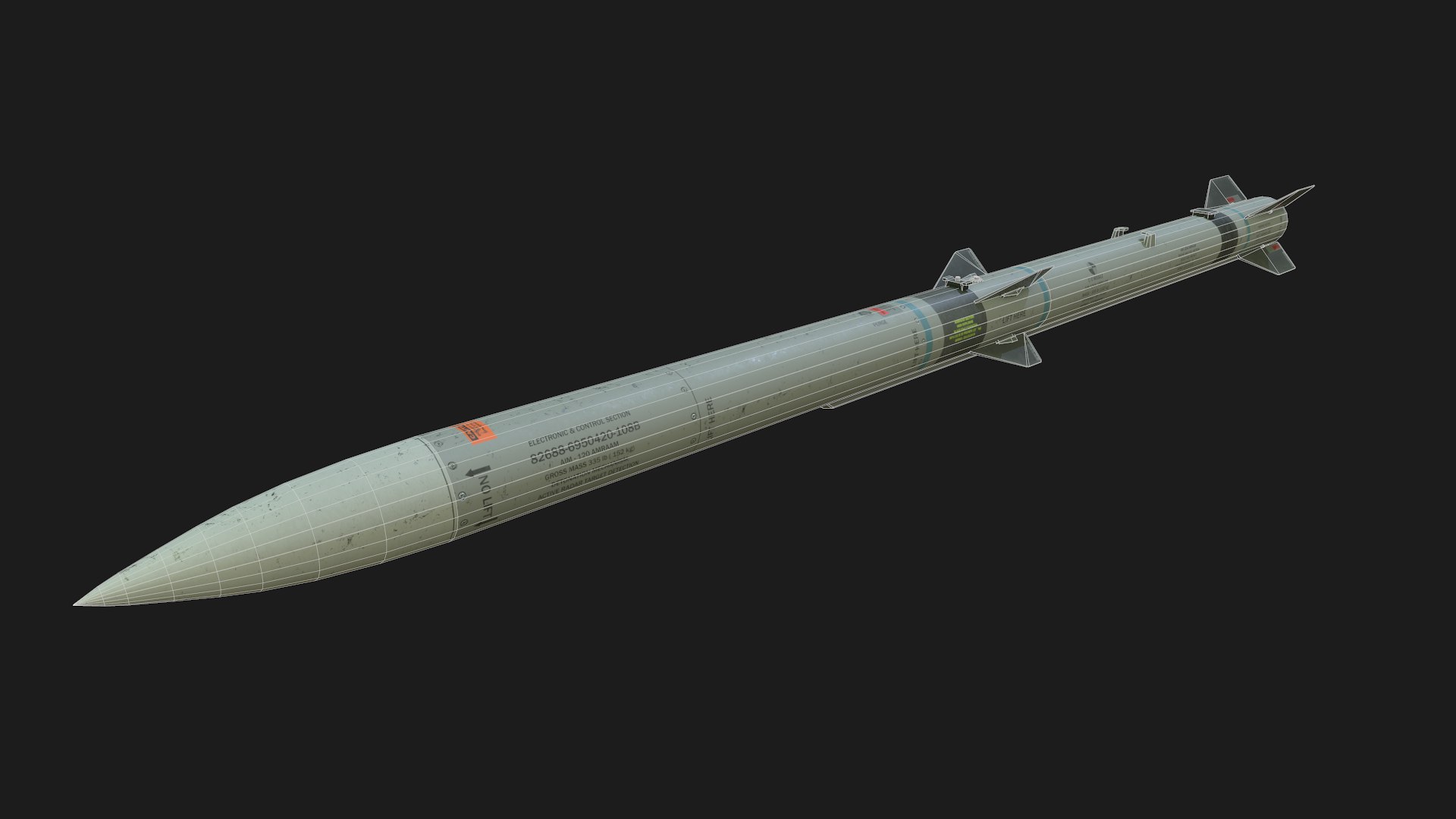 AIM-120 AMRAAM 3D Model - TurboSquid 2382059