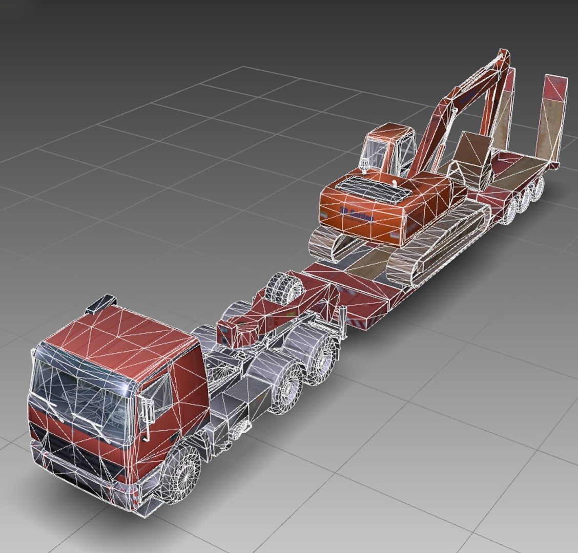 3d truck loader excavator truck-low
