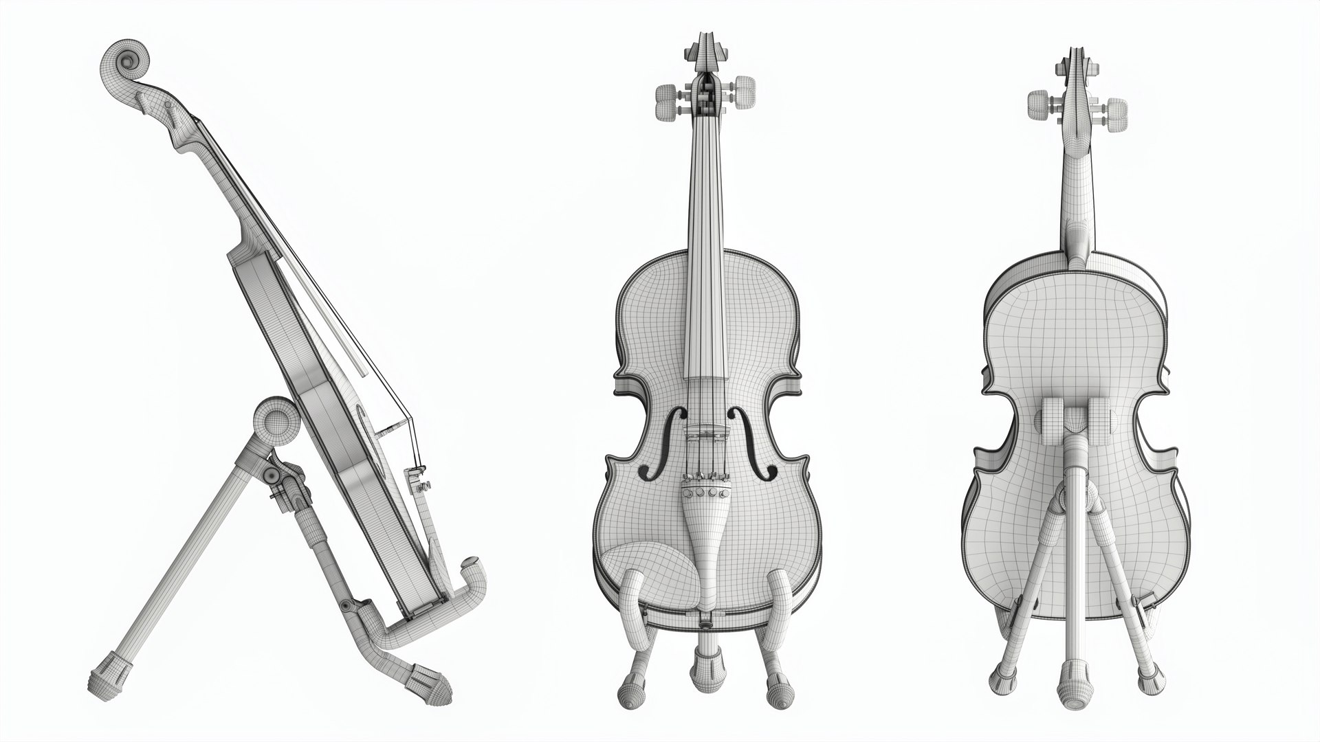 Violin On A Modern Stand Model - TurboSquid 2248371