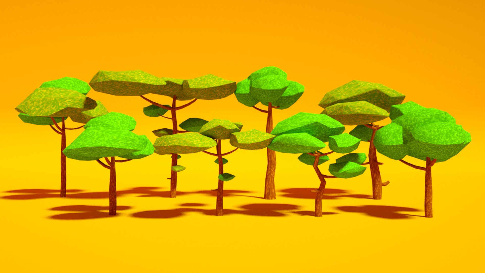 3D cartoon tree pack - TurboSquid 1385196