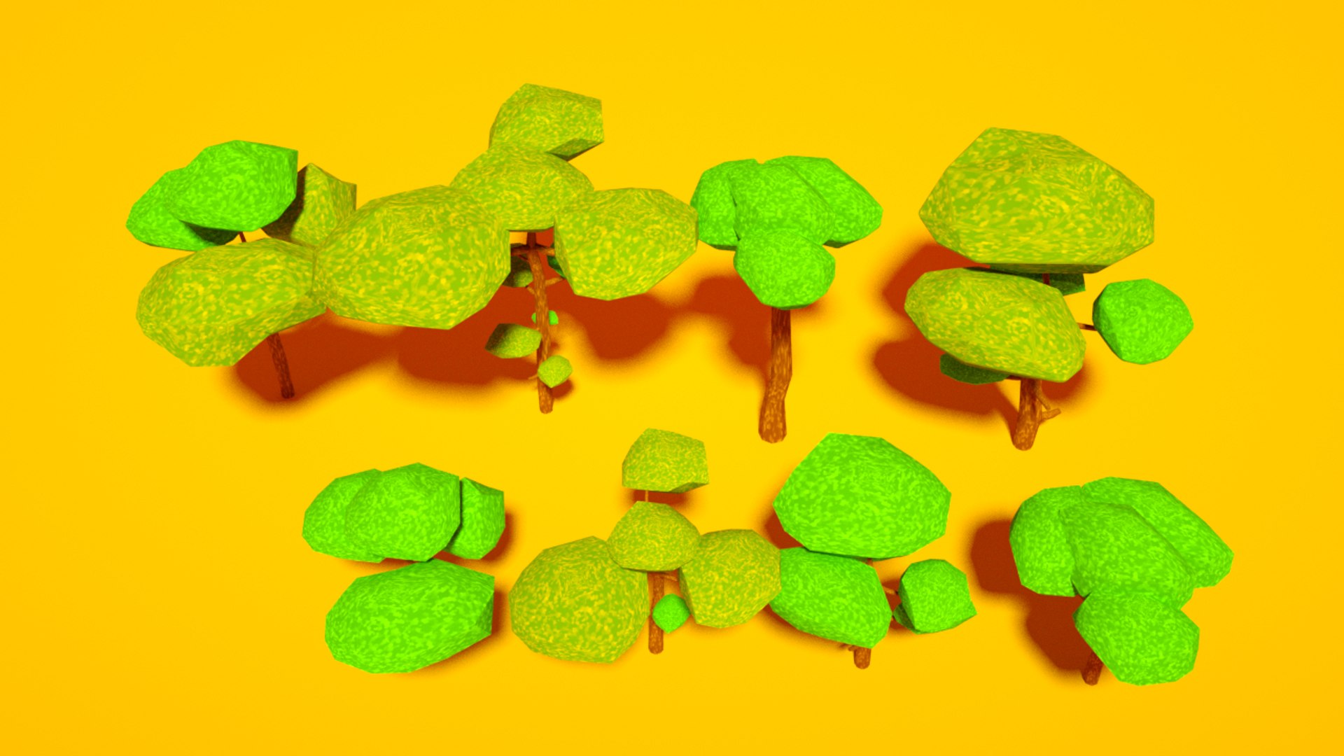 3D cartoon tree pack - TurboSquid 1385196