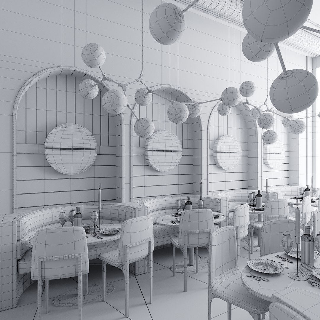 3D Restaurant Model - TurboSquid 1631496