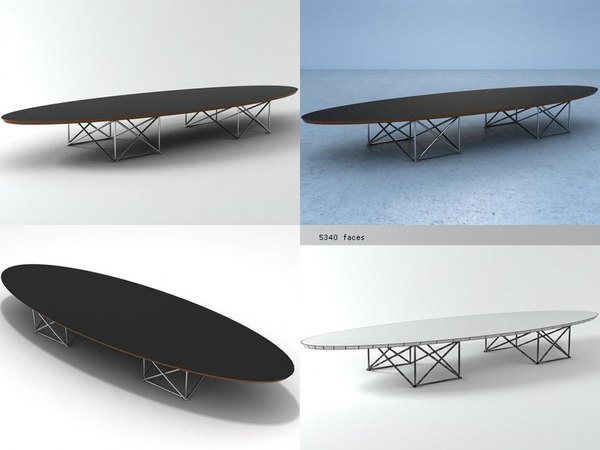 Elliptical table 3D - TurboSquid 1184930