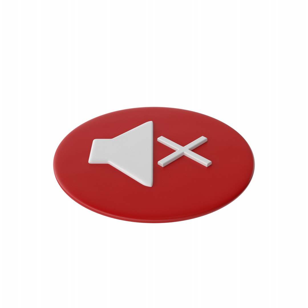 3D Sound Icon Red White - TurboSquid 2316671