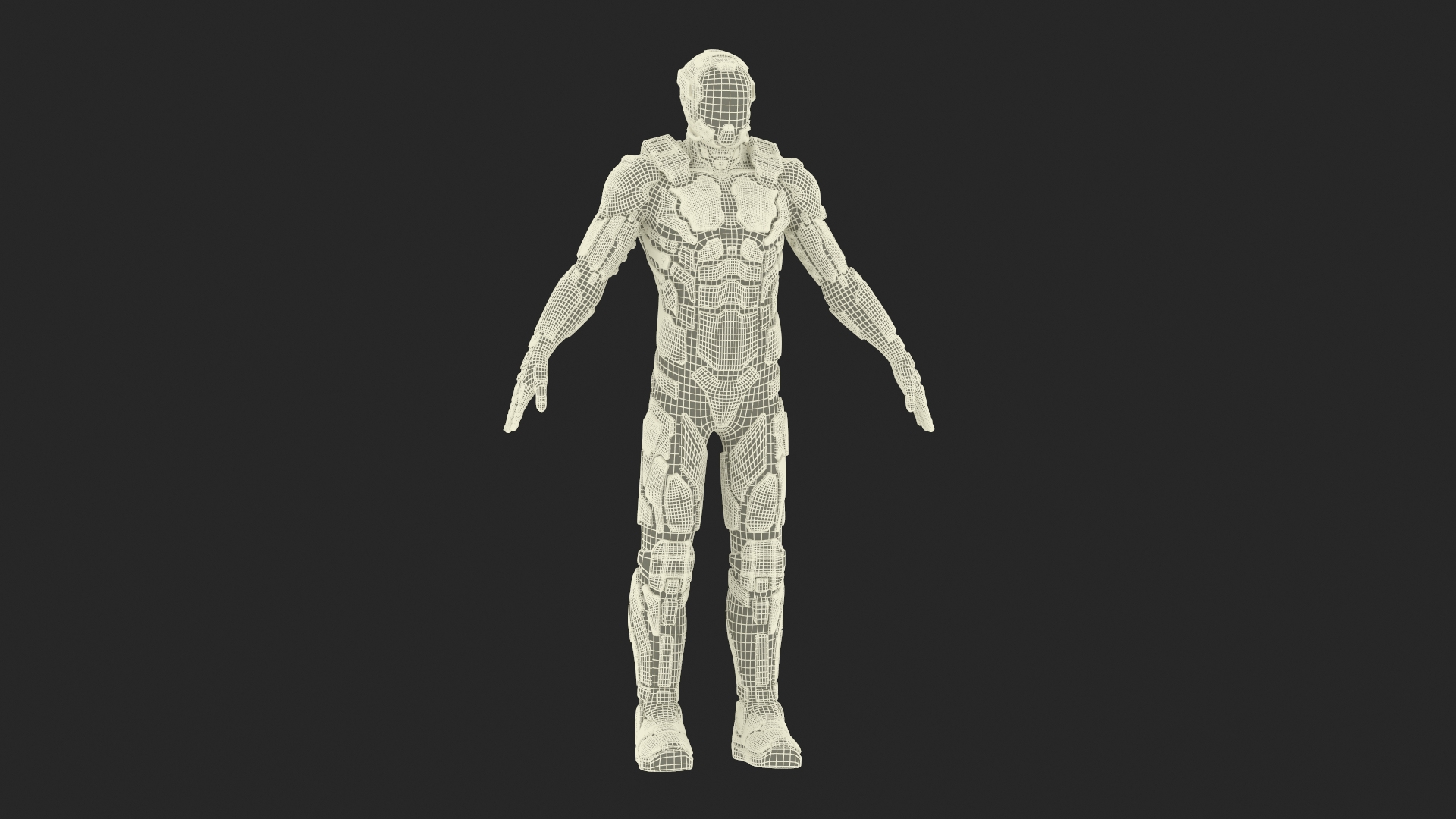 3D Model Futuristic Armored Cyborg Yellow Rigged For Cinema 4D ...