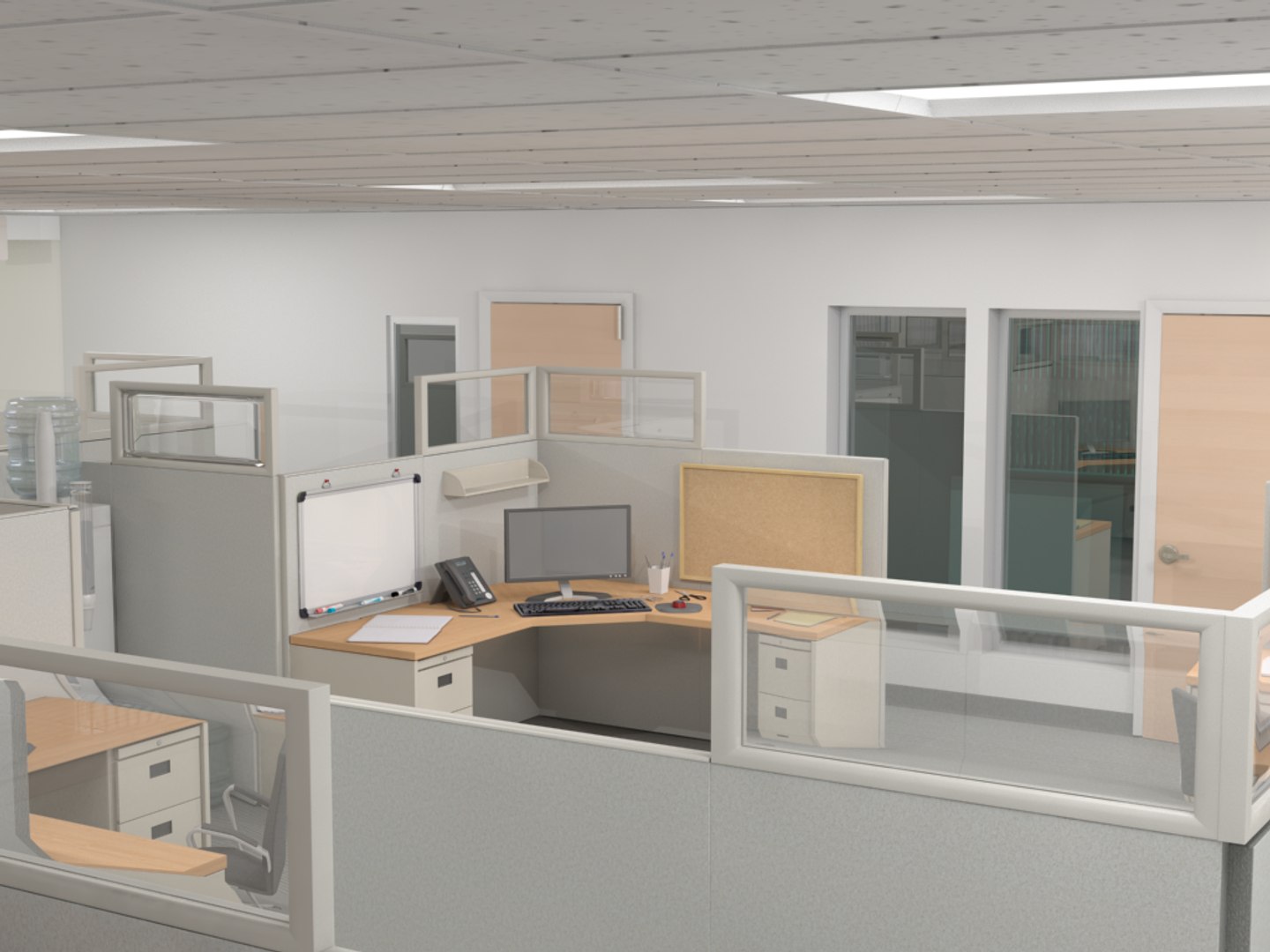 Obj Corporate Cubicle Area Office
