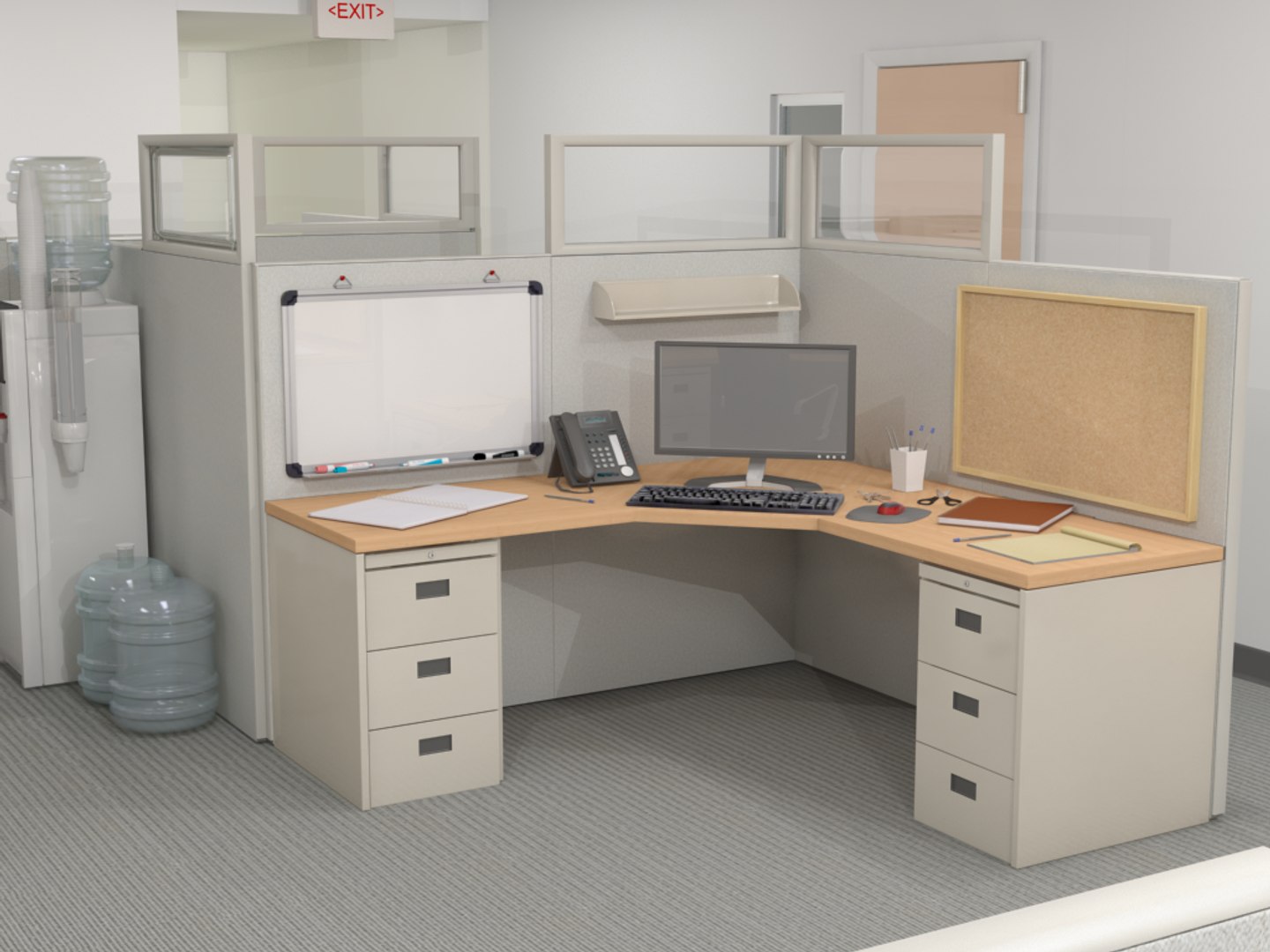Obj Corporate Cubicle Area Office