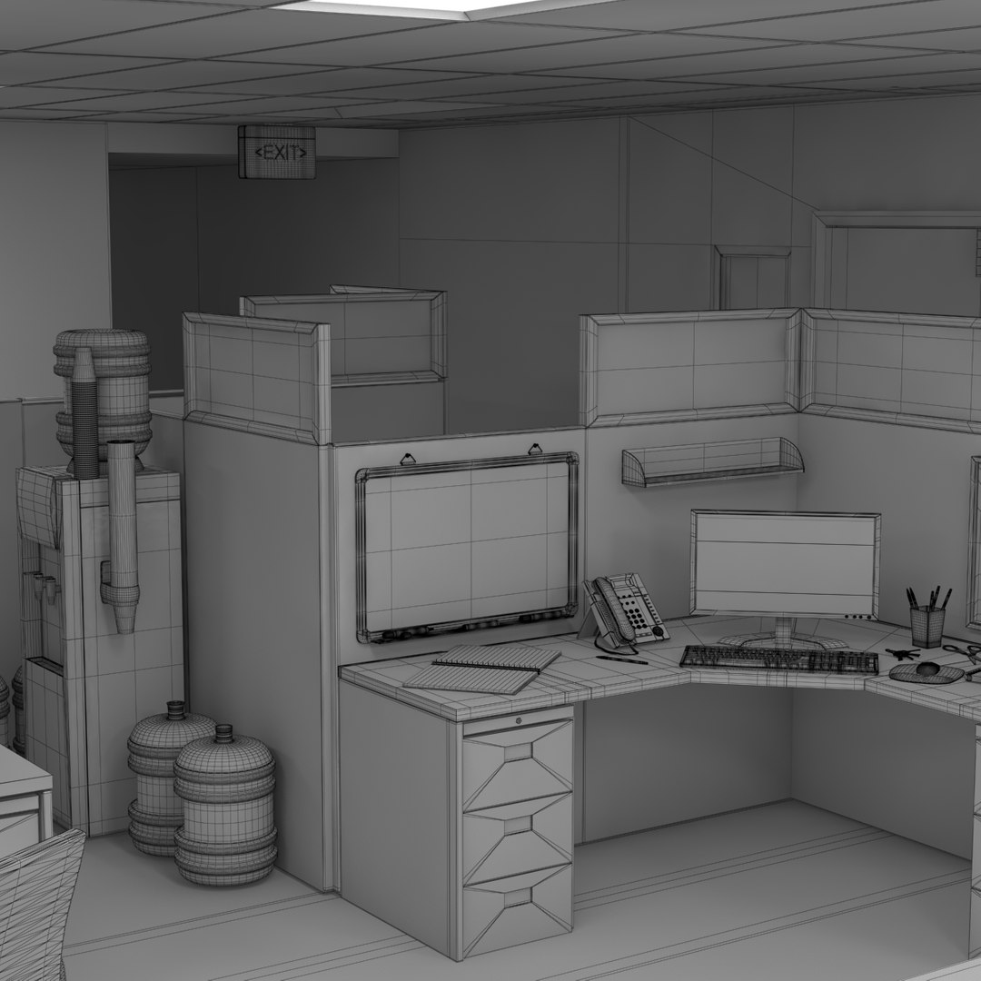 Obj Corporate Cubicle Area Office