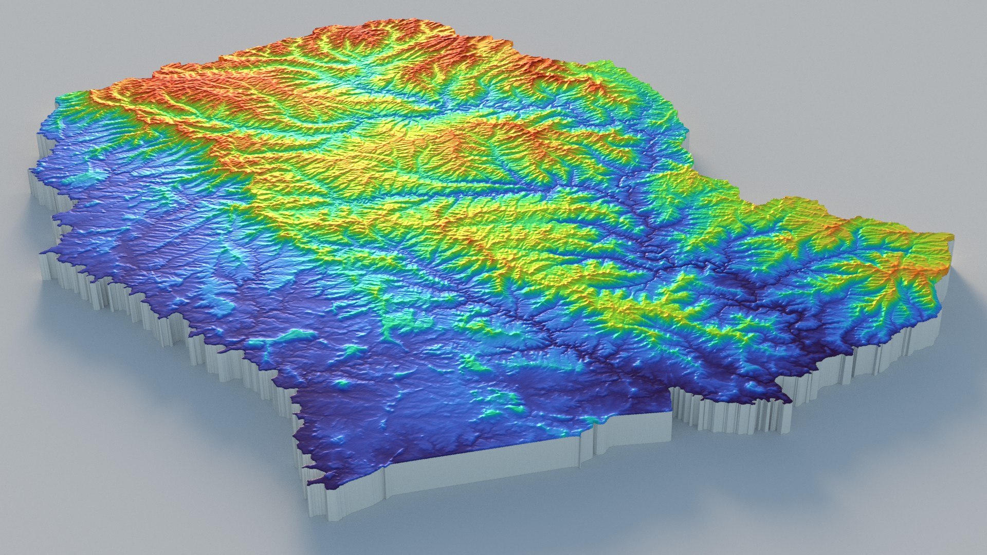 3D Model Lesotho Terrain Map - TurboSquid 2336511