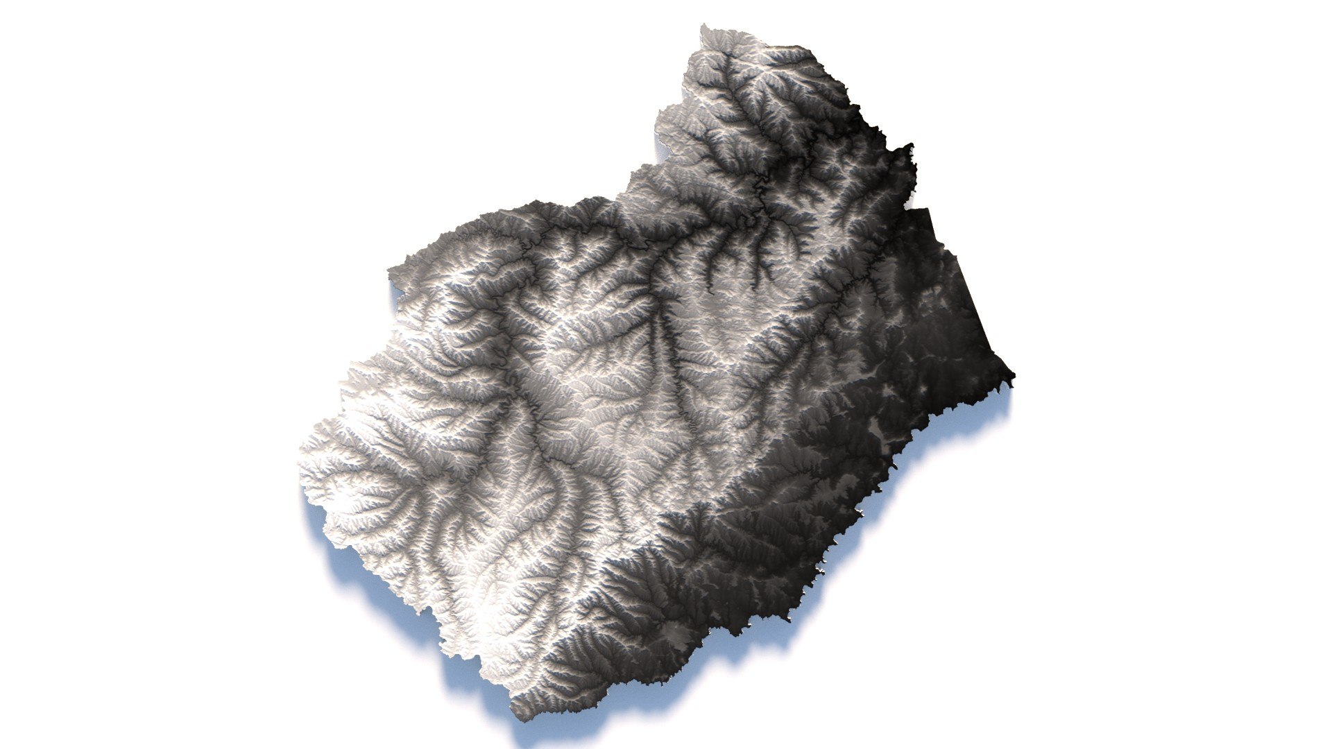 3D Model Lesotho Terrain Map - TurboSquid 2336511