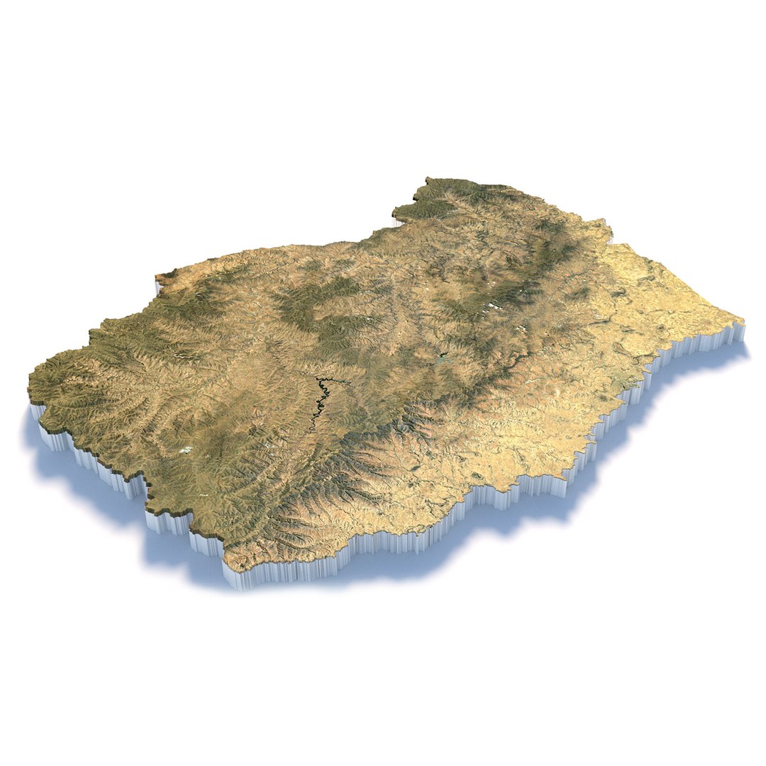 3D Model Lesotho Terrain Map - TurboSquid 2336511