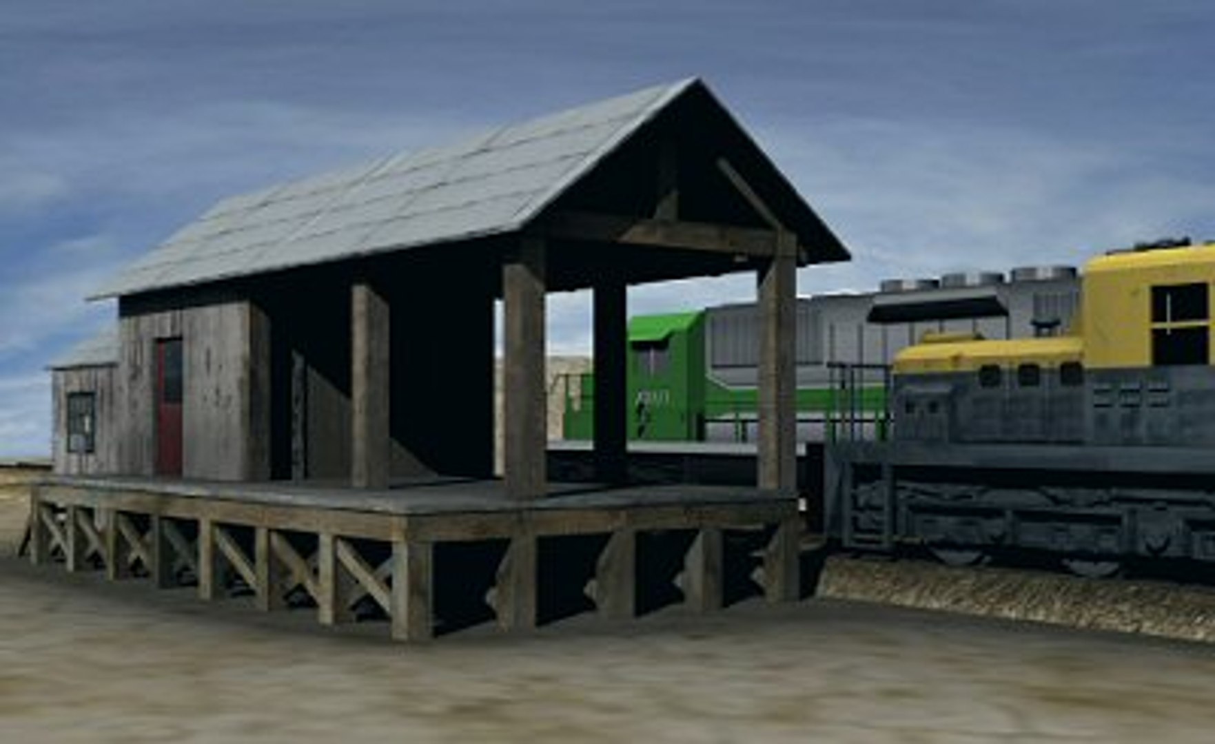 Railway Freight Station 3d 3ds
