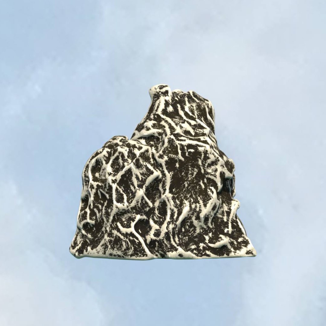 3D model CG stone download realistic stone rockery stylized fossil ...