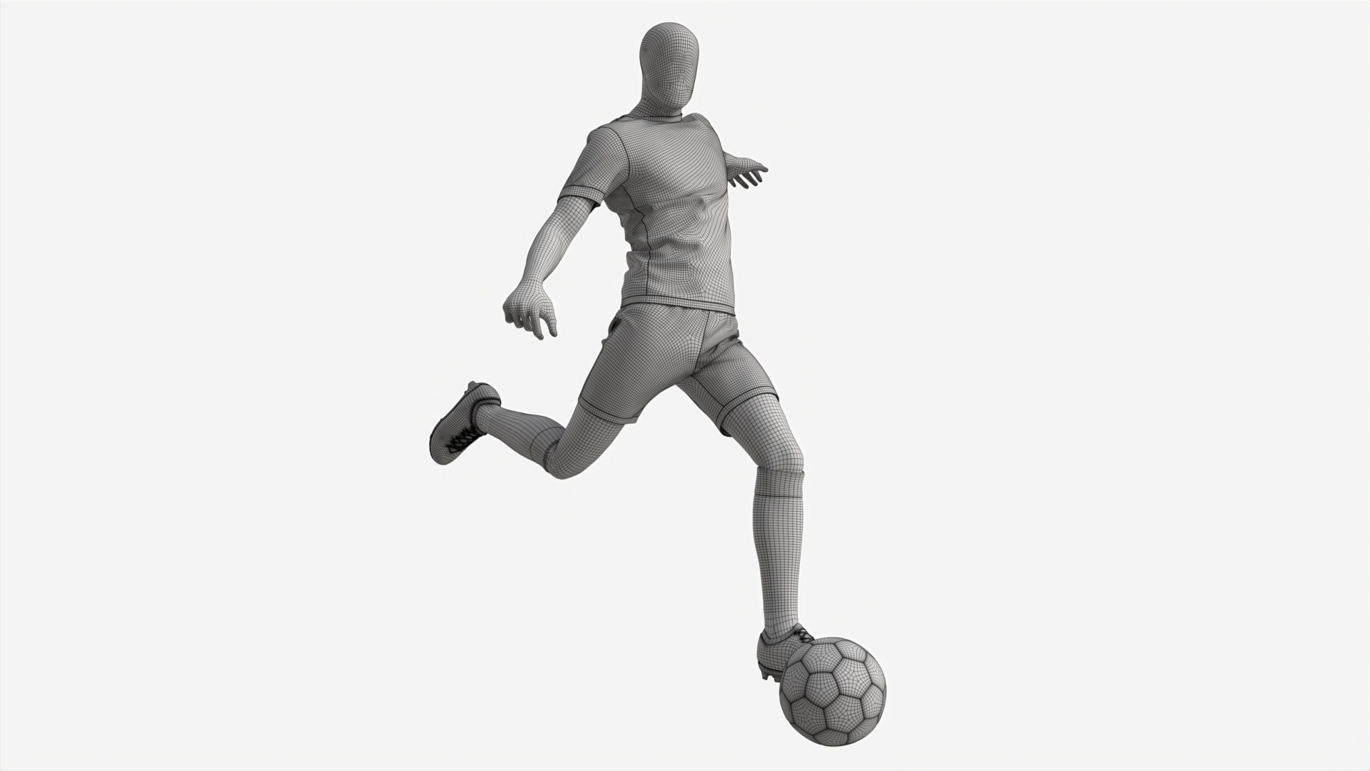 3D Male in Soccer Uniform in Action - TurboSquid 2128935