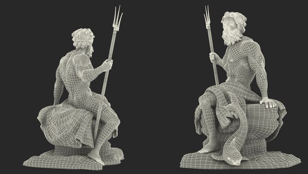 Antique Poseidon Marble Statue 3D model - TurboSquid 1770123
