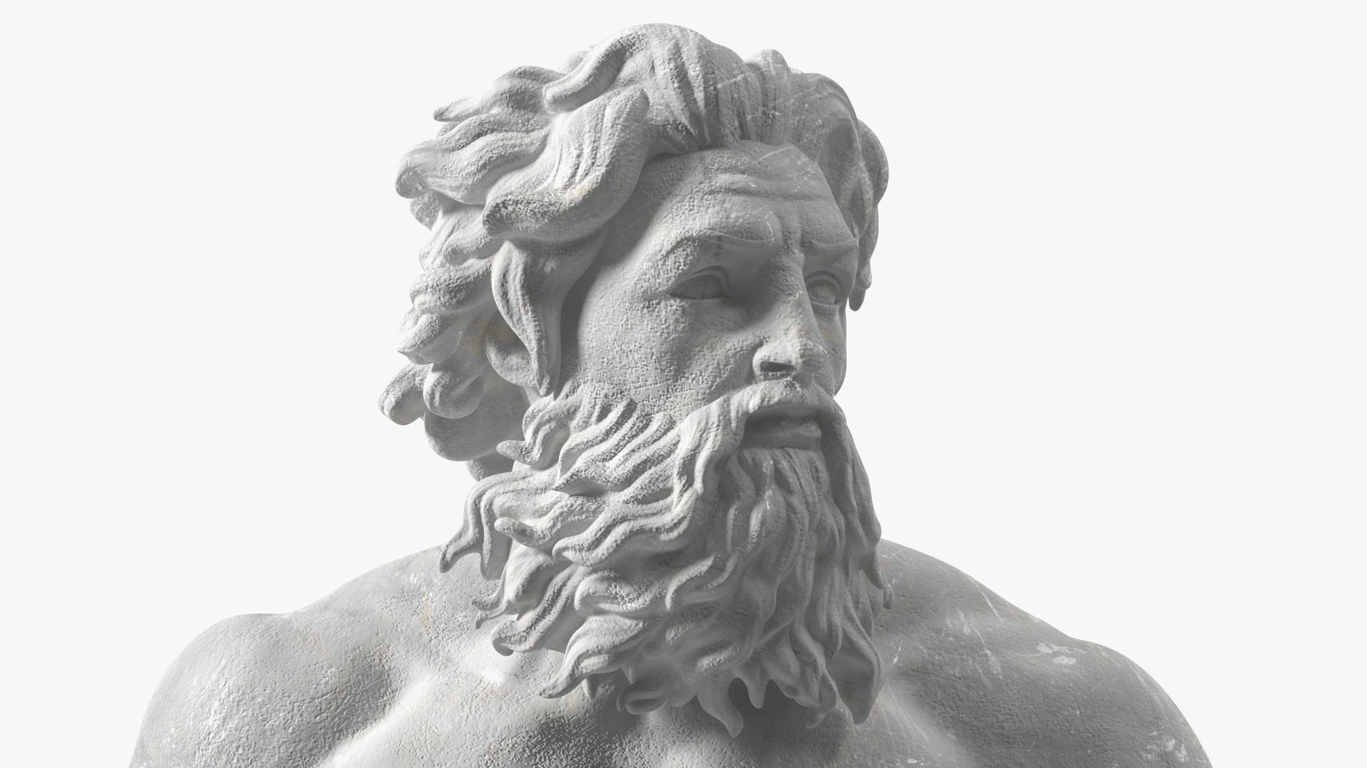 Antique Poseidon Marble Statue 3D model - TurboSquid 1770123