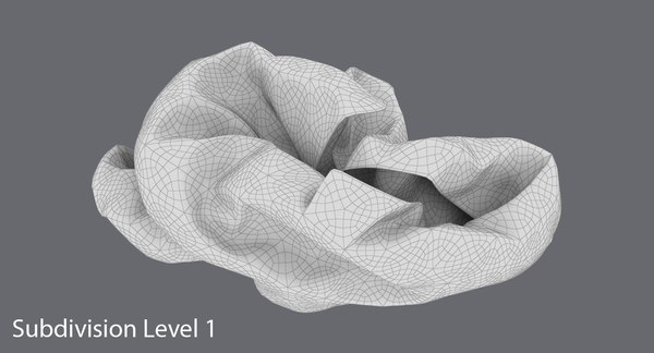 3d 50 pound note crumpled model