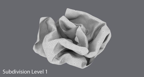 3d 50 pound note crumpled model