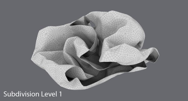 3d 50 pound note crumpled model