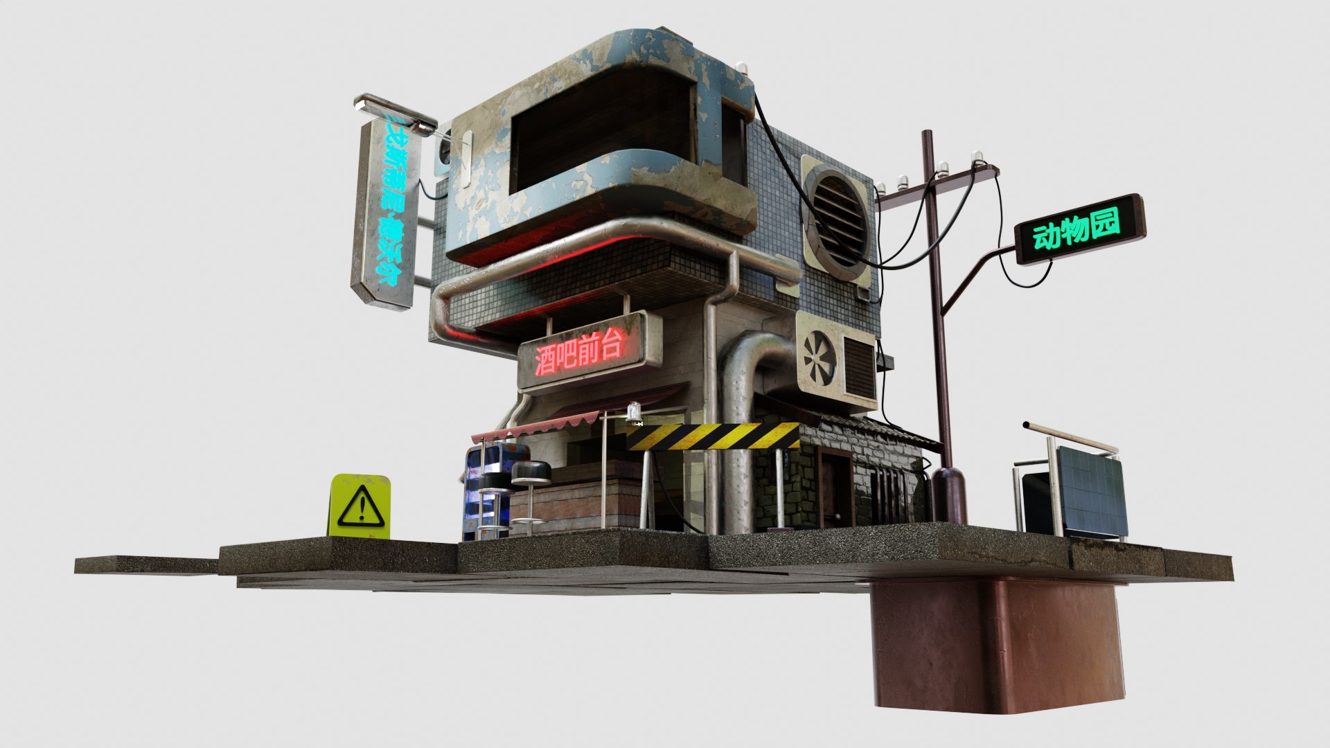 Cyberpunk House 3D Model - TurboSquid 2237569