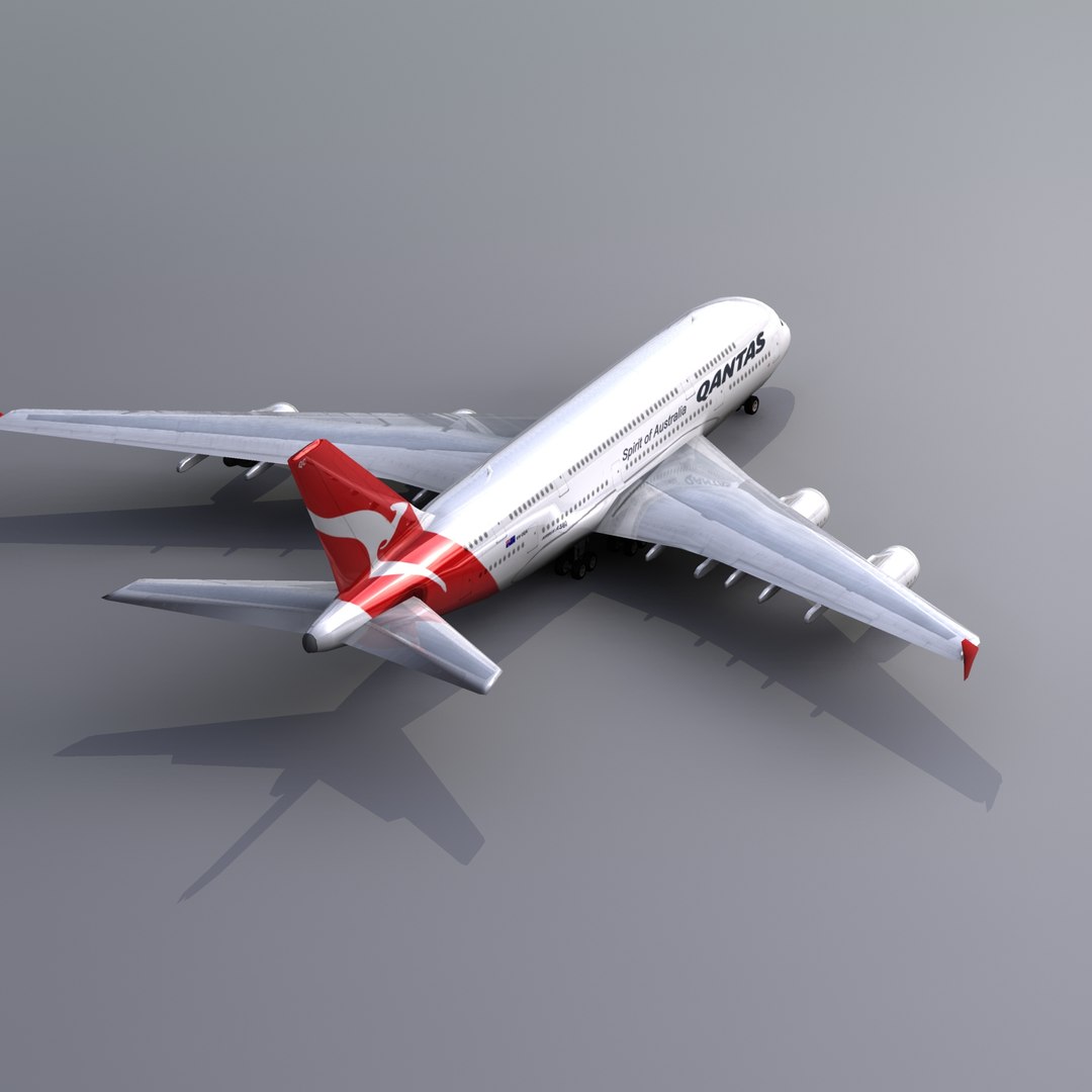 Airbus A380 Qantas 3d Model